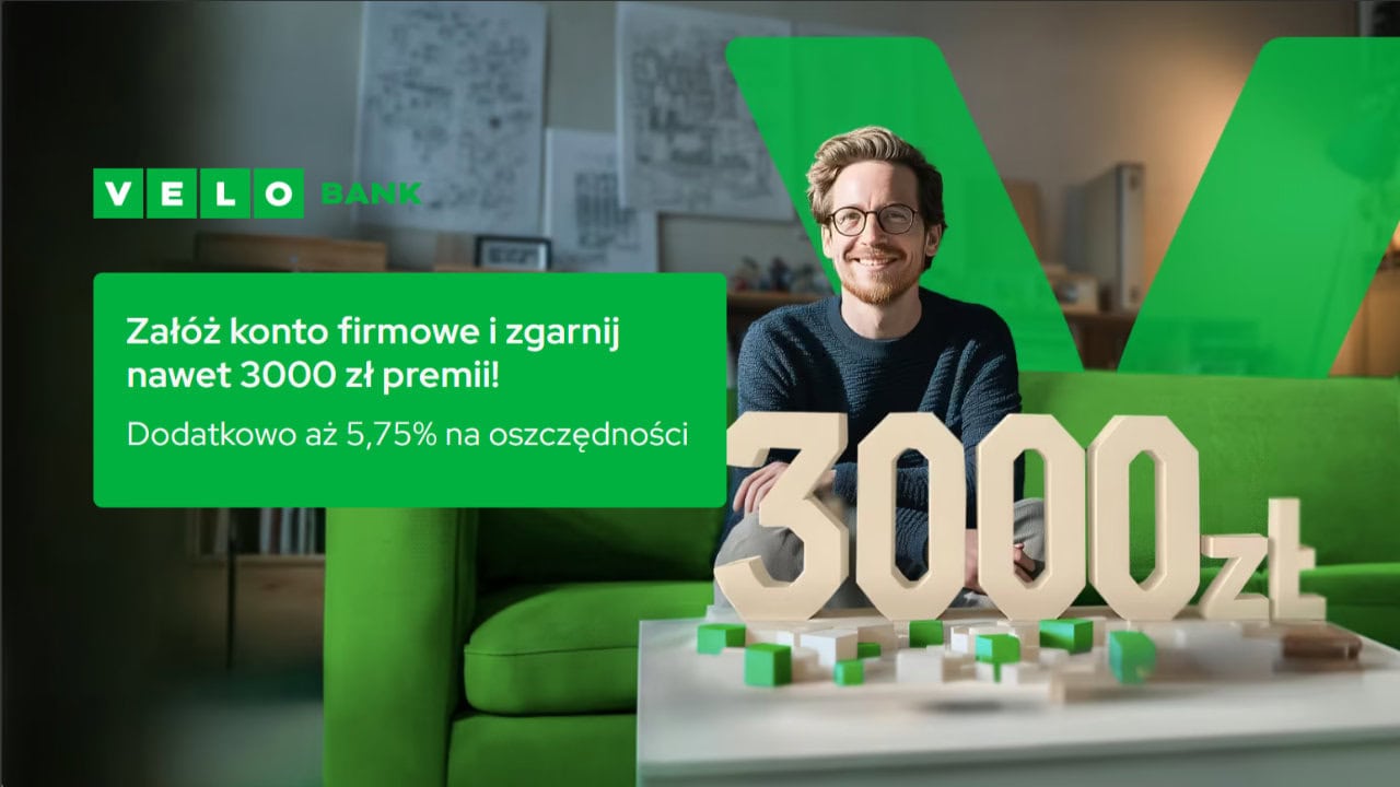 Odbierz nawet 3000 zł za konto firmowe w VeloBanku (+ do 5,75% na ...
